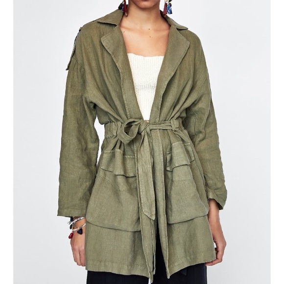 Zara | Jackets & Coats | Nwt Zara Linen Jacket With Appliqu | Poshmark